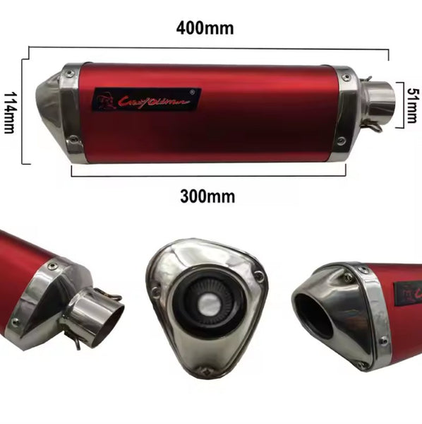 Motorcycle Exhaust, Red | Universal Slip-On | Kings