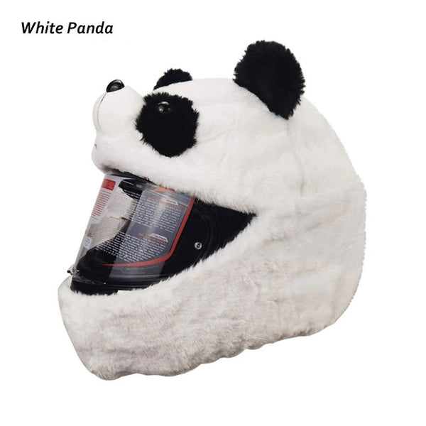 Motorcycle Helmet Cover | White, Black Panda Cartoon