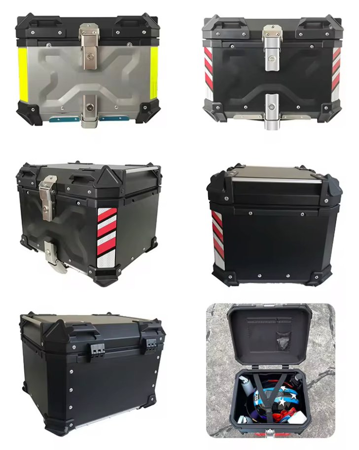 45 Liter Motorcycle Top Box - Black, Silver, Neon | Kings
