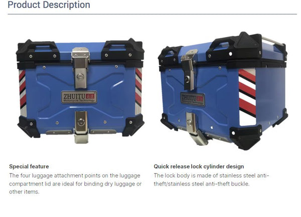 Motorcycle Top Box - Blue 45 Liter | Kings Motorcycle