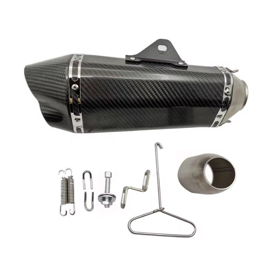 Motorcycle Exhaust, Gold Carbon Fiber | Universal Slip-On | Kings