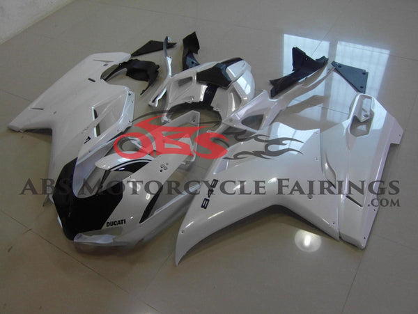 Ducati 848 Fairings (2007-2014) White, Black Stripe | Kings
