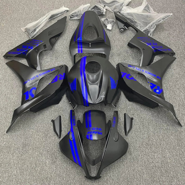 Honda CBR600 Fairings (2007-2008) Matte Black, Blue Repsol