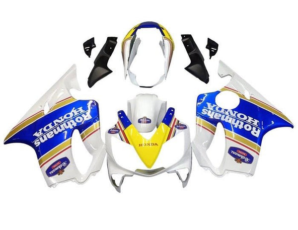 Honda CBR600 F4i Fairings - White, Blue, Yellow, Rothmans