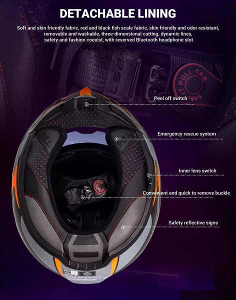 Motorcycle Helmets | Matte Black, Gray, Orange Modular LS2 Motorcycle ...