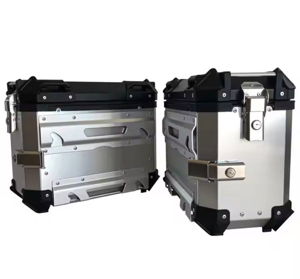 Motorcycle Side Box Storage, 38 Liter Pair - Silver X