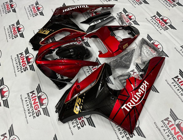 Triumph Daytona 675 Fairings (2009-2012) Candy Red, Black