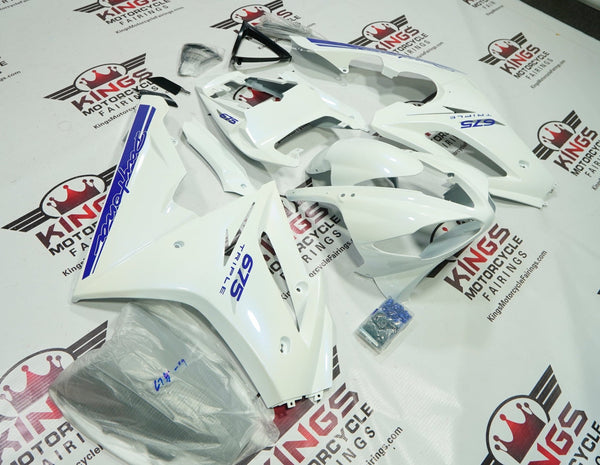 Triumph Daytona 675 Fairings (2009-2012) Pearl White, Blue