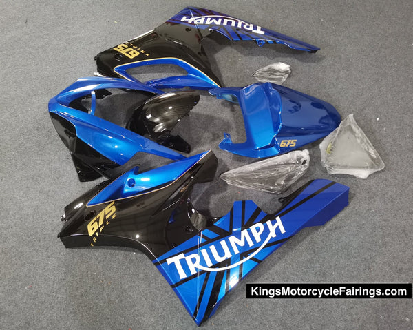 Triumph Daytona 675 Race Fairings - Blue, Black, Gold