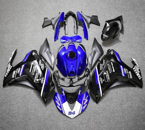 Yamaha R3 Fairings (2015-2018) Blue, Black, White Stripe