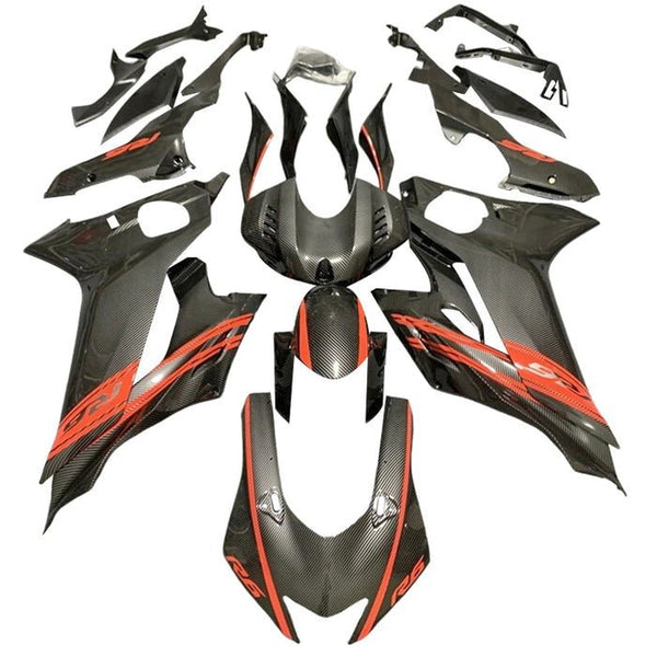 Yamaha R6 Fairings (2017-2022) Faux Carbon Fiber, Orange