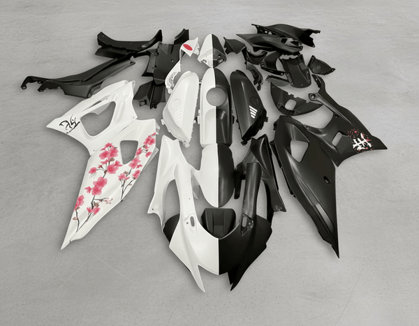 Yamaha R7 Fairings (2021-2025) Matte White, Black, Flowers