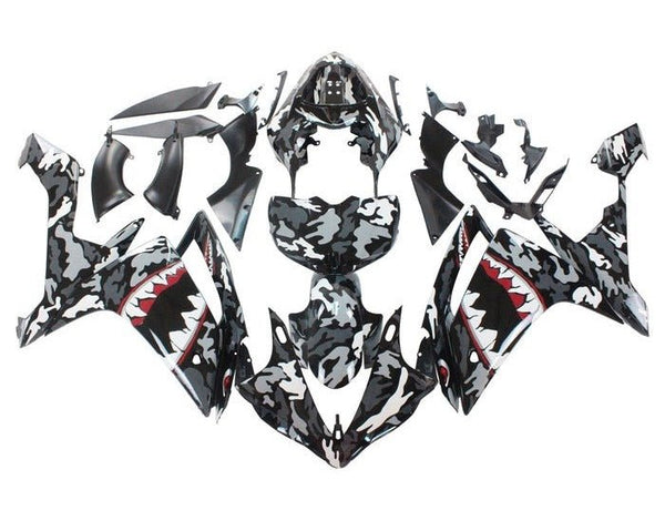 Yamaha R1 Fairings (2007-2008) Black Camouflage Shark