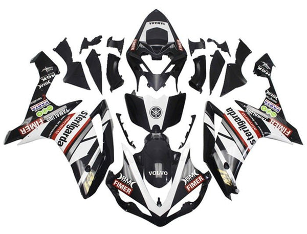 Yamaha R1 Fairings (2007-2008) Black, White, Red Sterilgarda