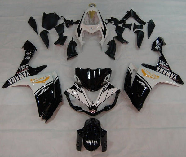 Yamaha R1 Fairings (2007-2008) Black, White, Yellow Fish