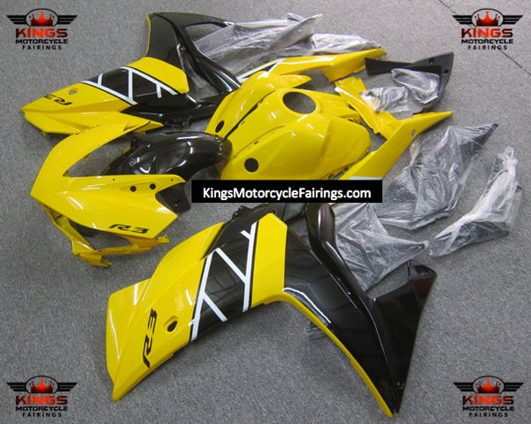 Yamaha R3 Fairings (2015-2018) Yellow, Black, White | Kings