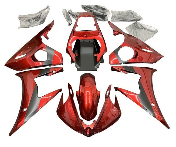 Yamaha R6 Fairings - Candy Red, Matte Black Stripe | Kings