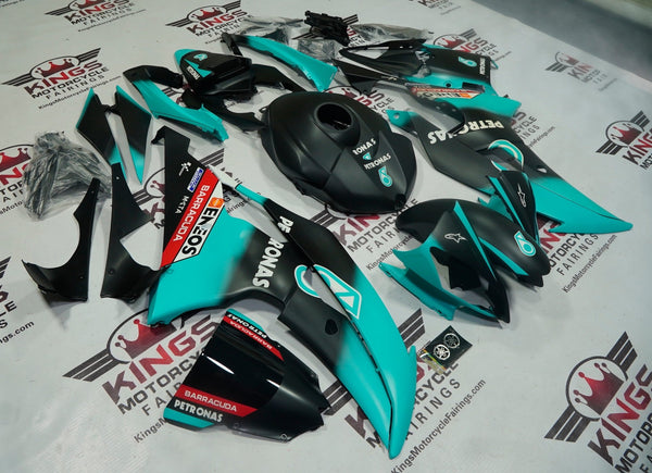 Yamaha R6 Fairings (2008-2016) Matte Black, Blue Petronas