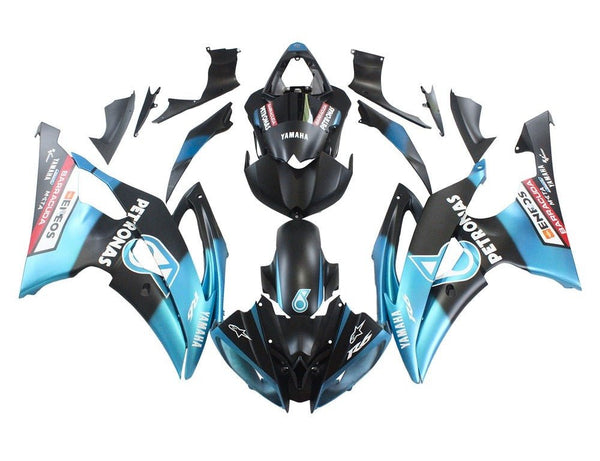 Yamaha R6 Fairings - Matte Blue, Black, White Petronas