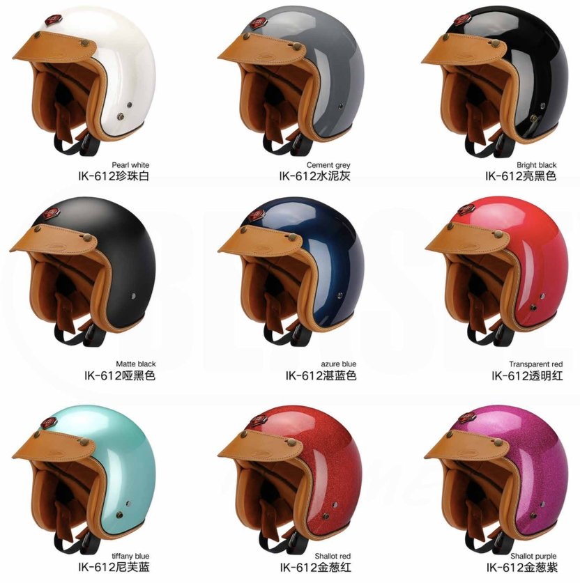 Tiffany Blue Motorcycle Helmet | Leather Open Face 3/4