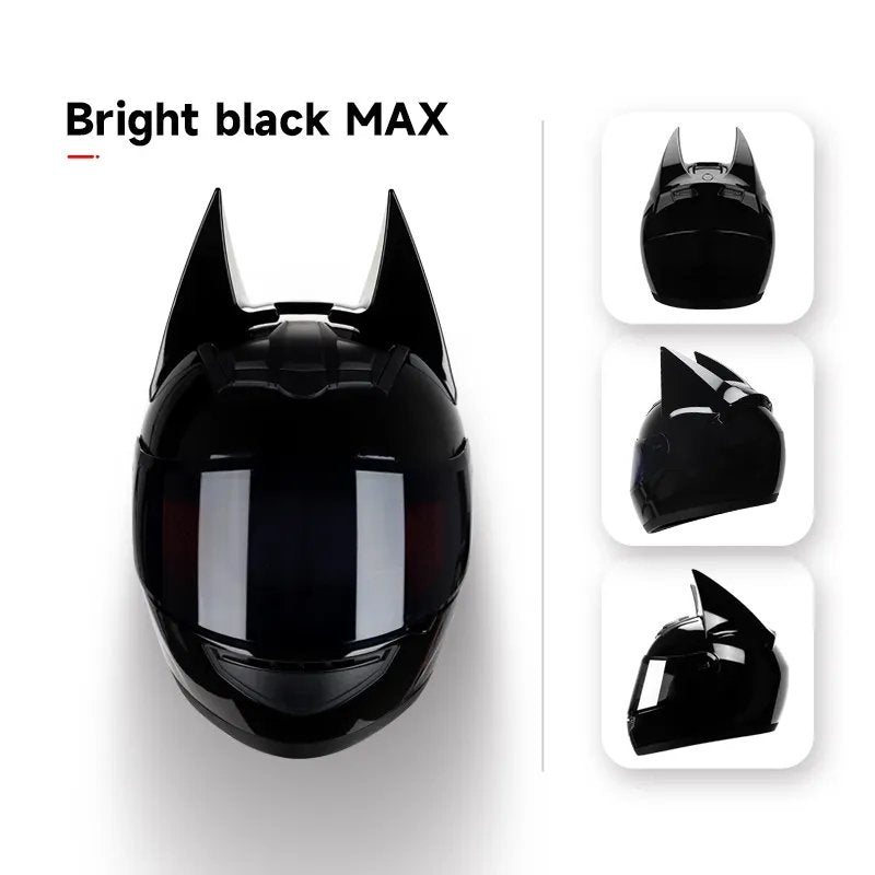 Black Batman Motorcycle Helmet with Clear Visor