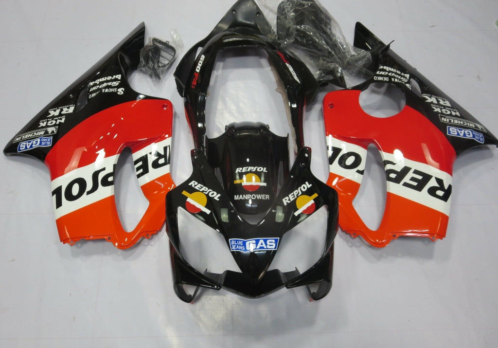 Honda CBR 600 F4i Fairings (2004-2007) Black, Orange, Repsol