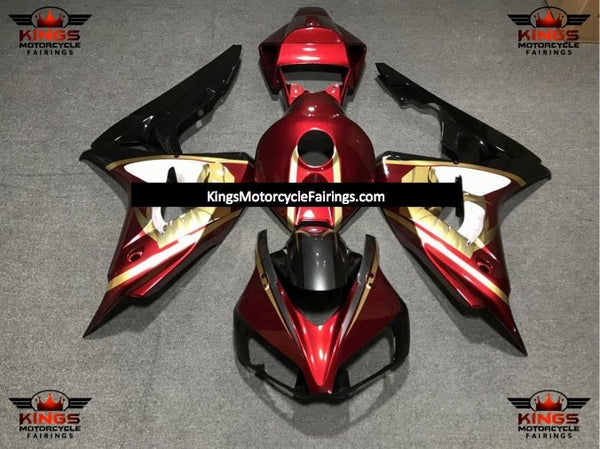 Honda CBR 1000 Fairings (2006-2007) Candy Red, Gold Anime