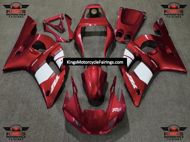 Yamaha R6 Fairings (1998-2002) Candy Red, White, Silver