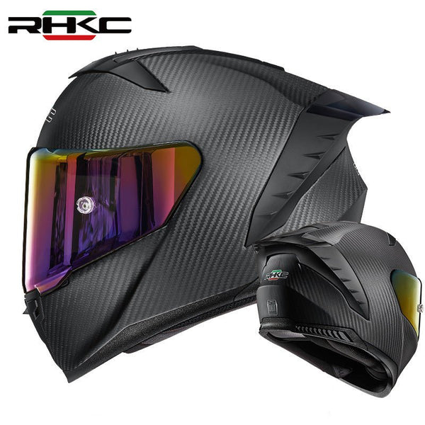 Carbon Fiber 3k Motorcycle Helmet & Matte Black | Kings