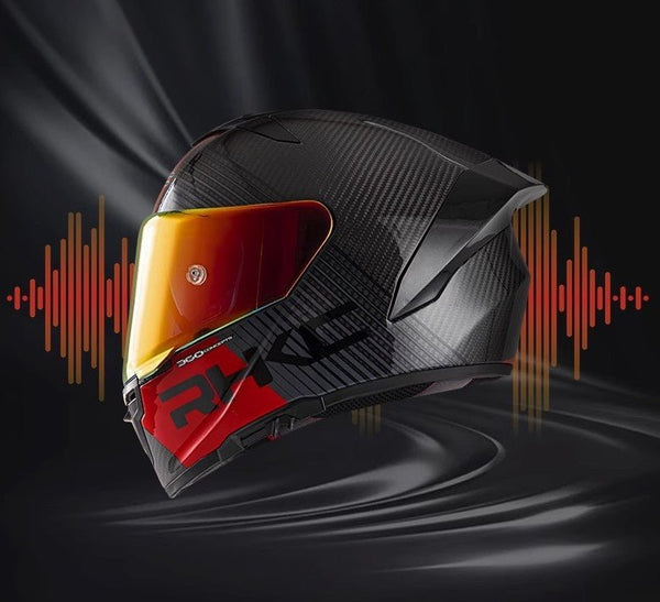 Carbon Fiber Motorcycle Helmet - Red & White RHKC