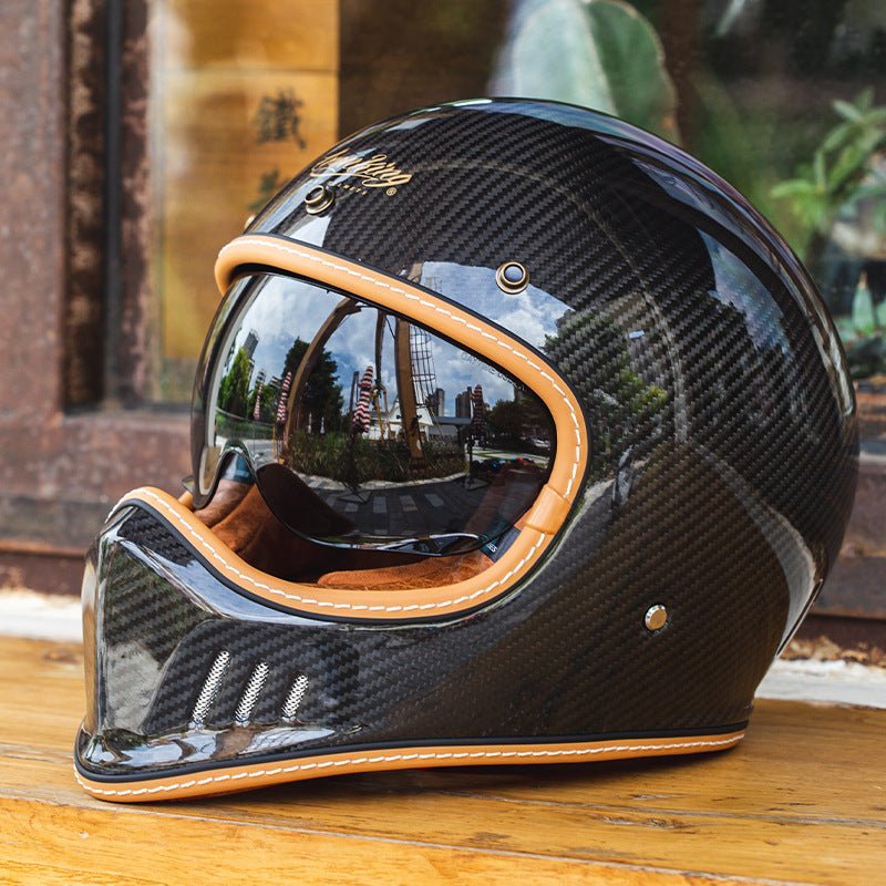 Open Face Carbon Fiber 3k Motorcycle Helmet | Kings