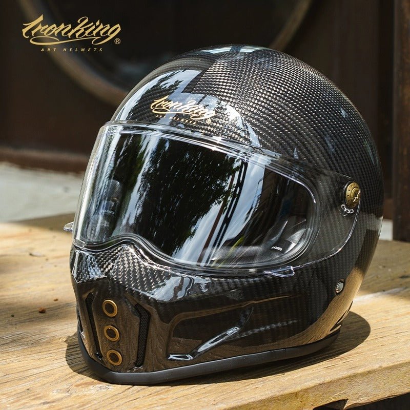 Carbon Fiber Motorcycle Helmet with Black Visor | Kings