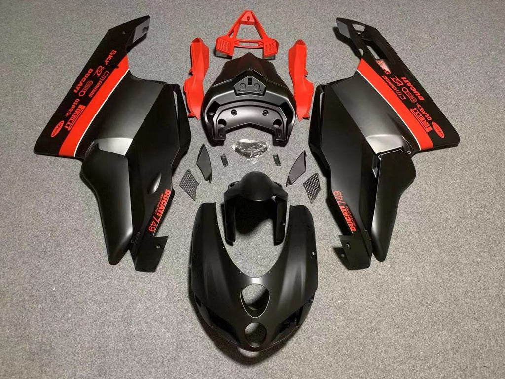 Ducati 999 Fairings (2003-2004) Matte Black, Red | Kings