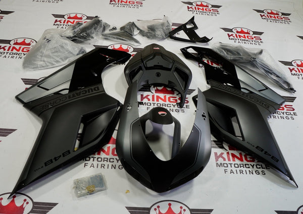 Ducati 848 Fairings (2007-2014) Matte Black, Gray | Kings