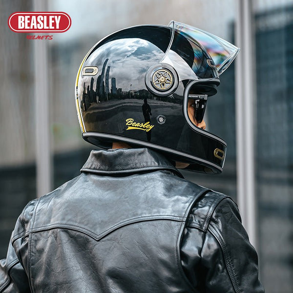 Black, Gold Beasley Motorcycle Helmet | Kings Motorcycle
