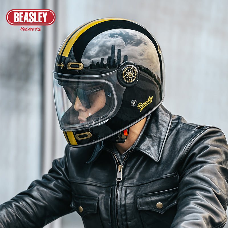 Black, Gold Beasley Motorcycle Helmet | Kings Motorcycle