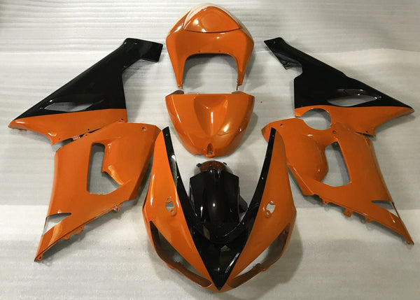 Kawasaki Ninja ZX6R 636 Fairings (2005-2006) Orange, Black