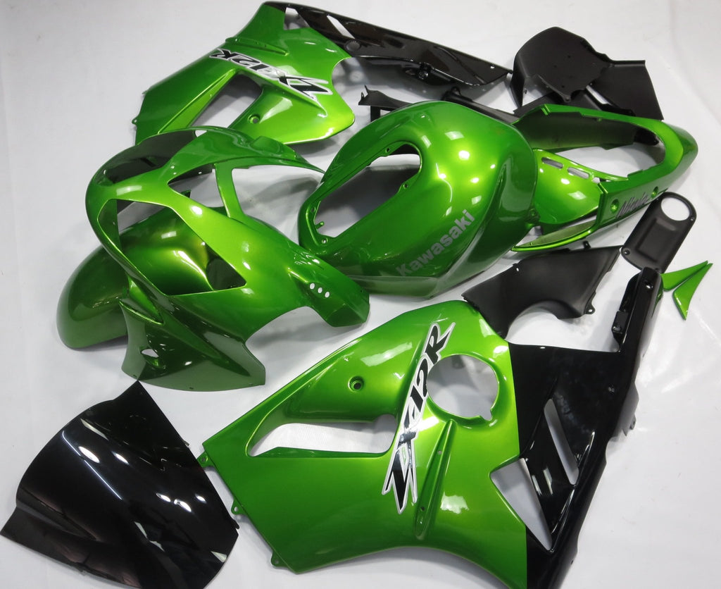 Kawasaki Ninja ZX12R Fairings (2002-2006) Green, Black