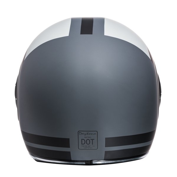 Daytona Retro Motorcycle Helmet | Matte Gray, Black & White