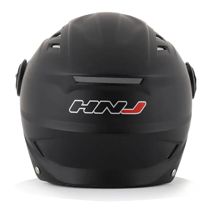 Matte Black Half Face Motorcycle Helmet, Clear Visor