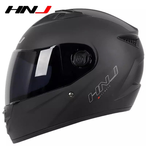 Matte Black HNJ Motorcycle Helmet & Clear Visor | Kings