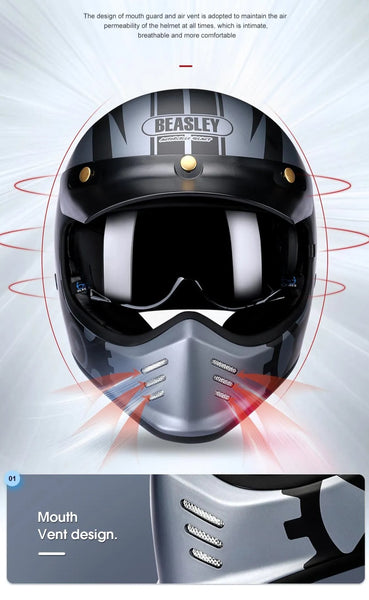 Matte Gray Beasley Motorcycle Helmet | Kings Motorcycle
