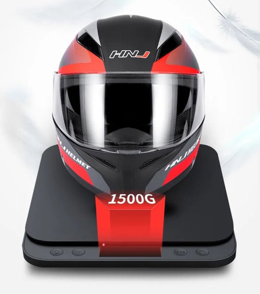 Matte Black Modular HNJ Motorcycle Helmet & Horns | Kings