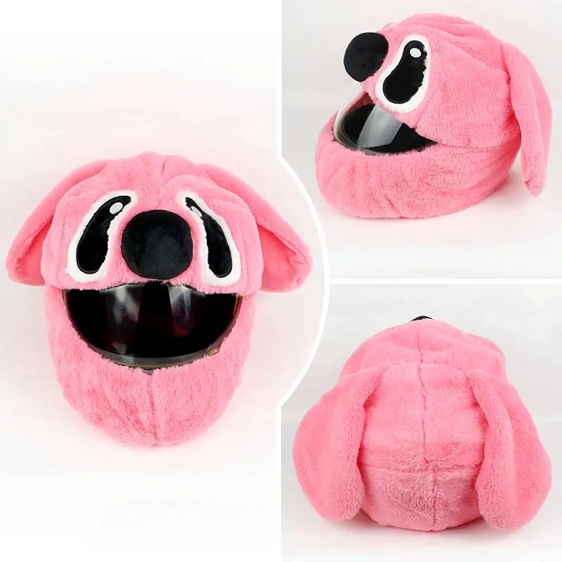 Motorcycle Helmet Cover, Pink Dog Cartoon | Kings
