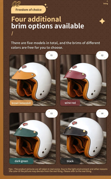 Tiffany Blue Motorcycle Helmet | Leather Open Face 3/4