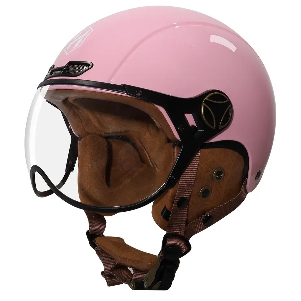 Motorcycle Helmet, Pink Half Face Retro Space | Kings