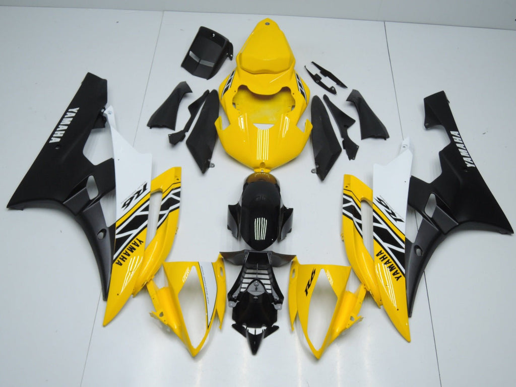 Yamaha YZF-R6 (2006-2007) Yellow, Black, White & Matte Black Fairings