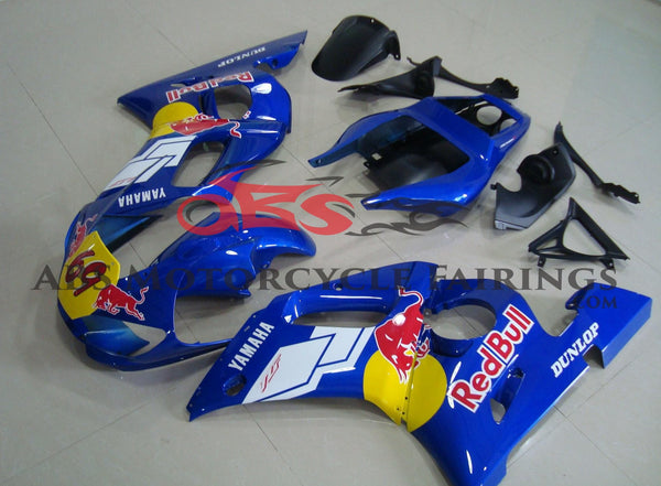 Yamaha YZF-R6 Fairings (1998-2002) Blue, Red Bull #69