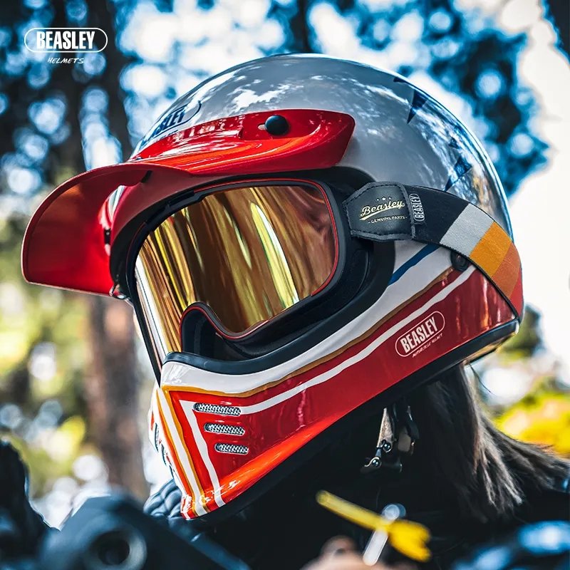 Blue, Yellow, White Lightning Beasley Motorcycle Helmet