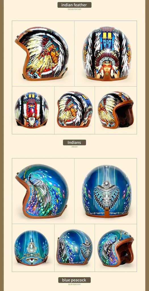 Hand Painted Motorcycle Helmet | Blue Koi Fish | Kings